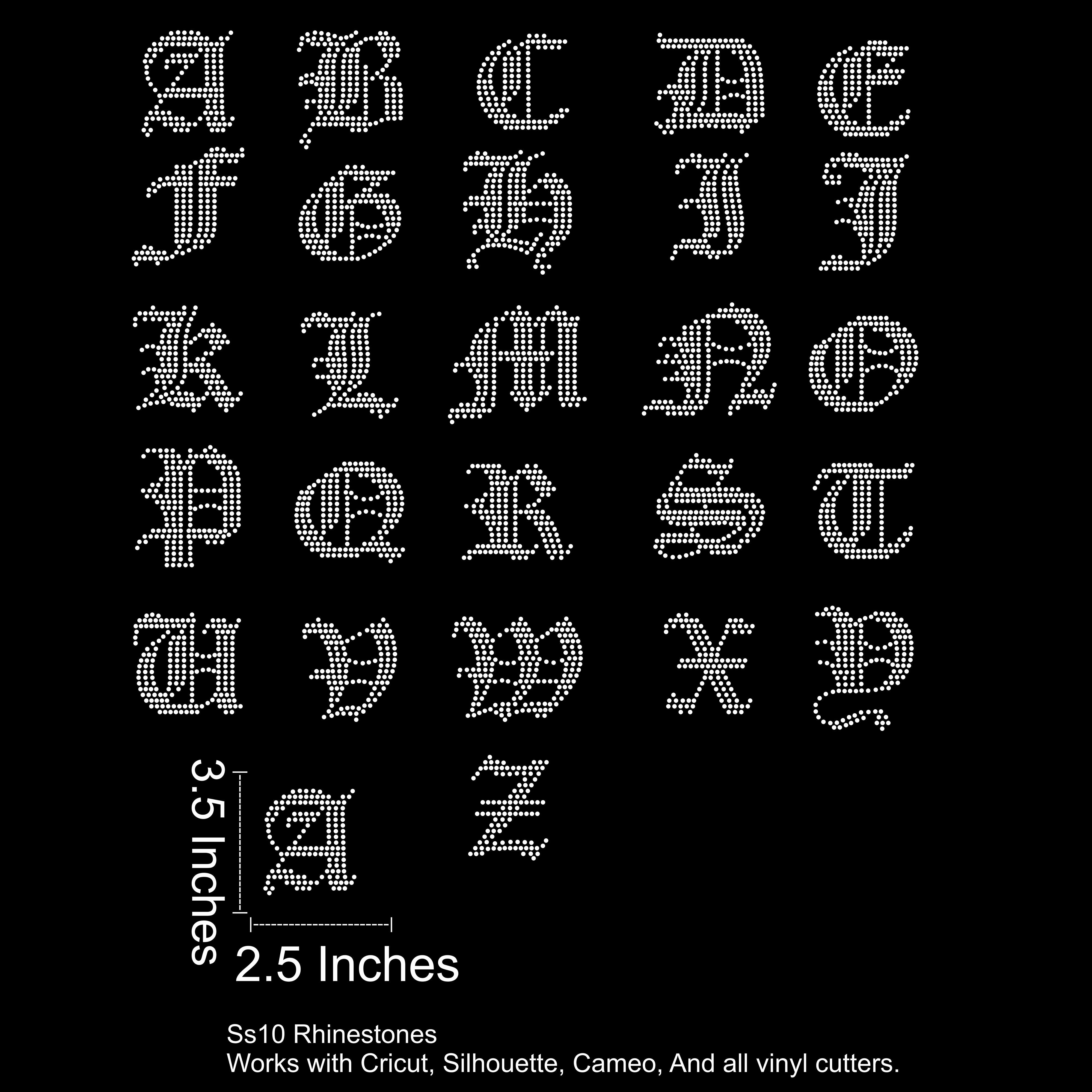 OG Gothic Text Rhinestone SVG File (3.5 Inches Tall) – The Recipe Worldwide